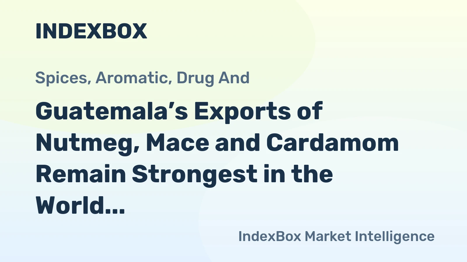 Guatemala’s Exports of Nutmeg, Mace and Cardamom Remain Strongest in the World