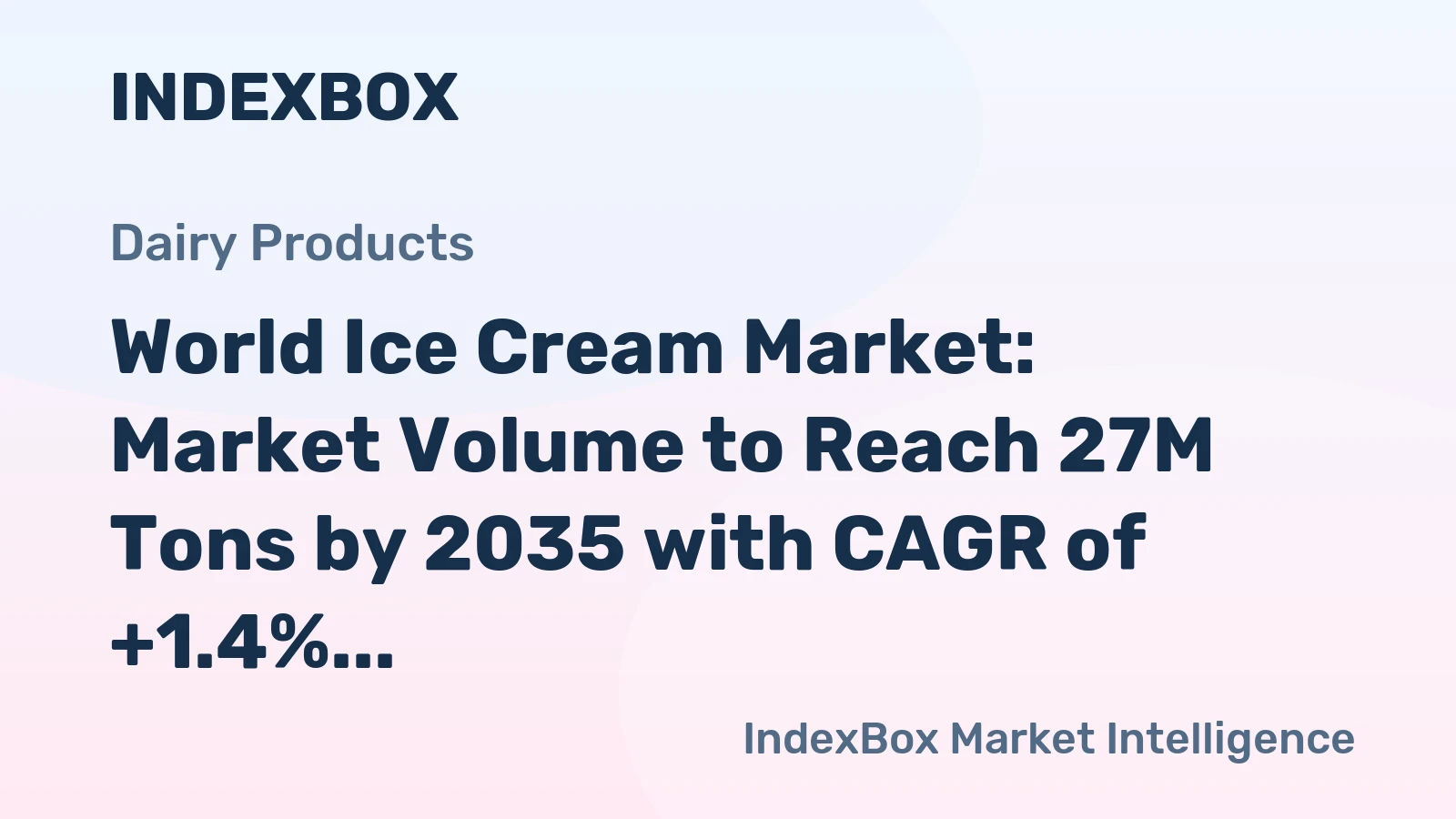 World Ice Cream Market: Market Volume to Reach 27M Tons by 2035 with CAGR of +1.4%