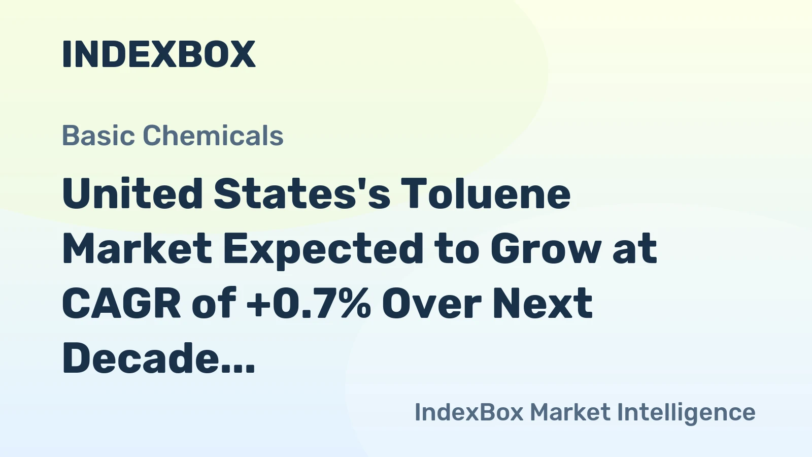 United States's Toluene Market Expected to Grow at CAGR of +0.7% Over Next Decade