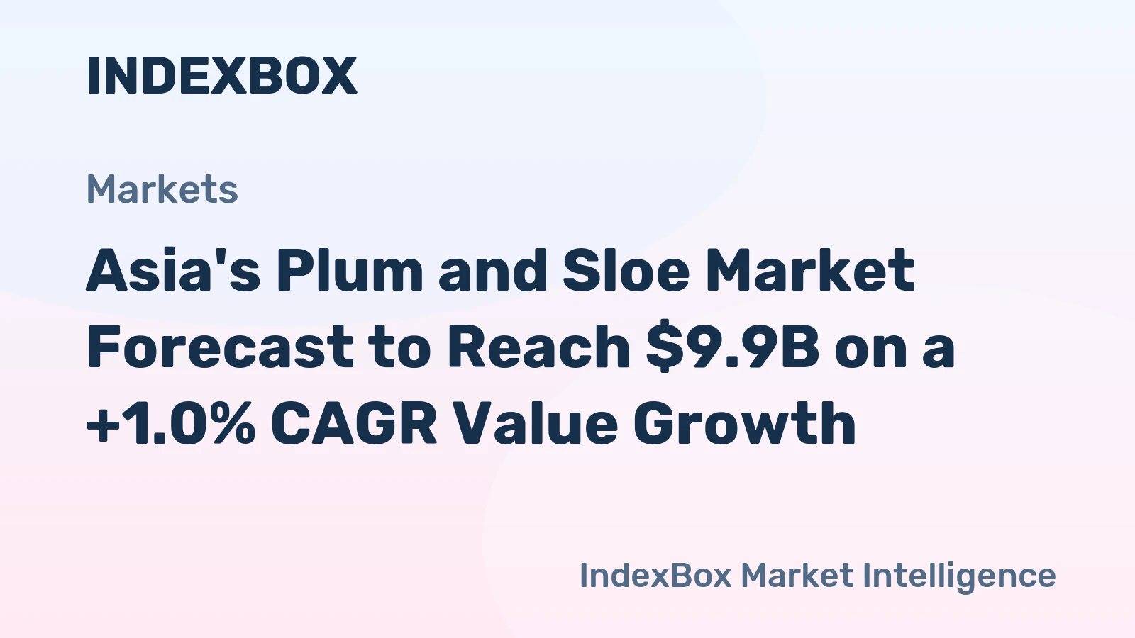 Asia's Plum and Sloe Market Forecast to Reach $9.9B on a +1.0% CAGR Value Growth