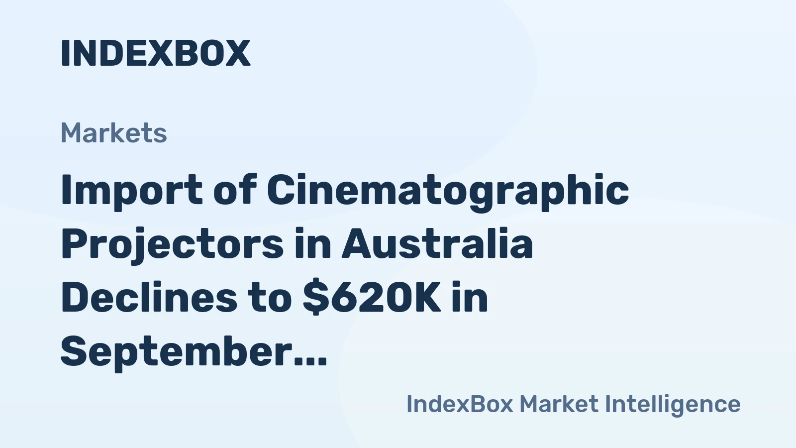 Import of Cinematographic Projectors in Australia Declines to $620K in September 2023