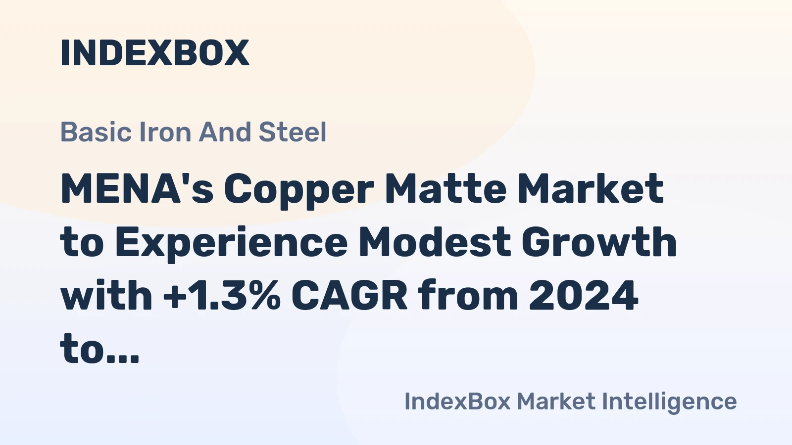 MENA's Copper Matte Market to Experience Modest Growth with +1.3% CAGR from 2024 to 2035