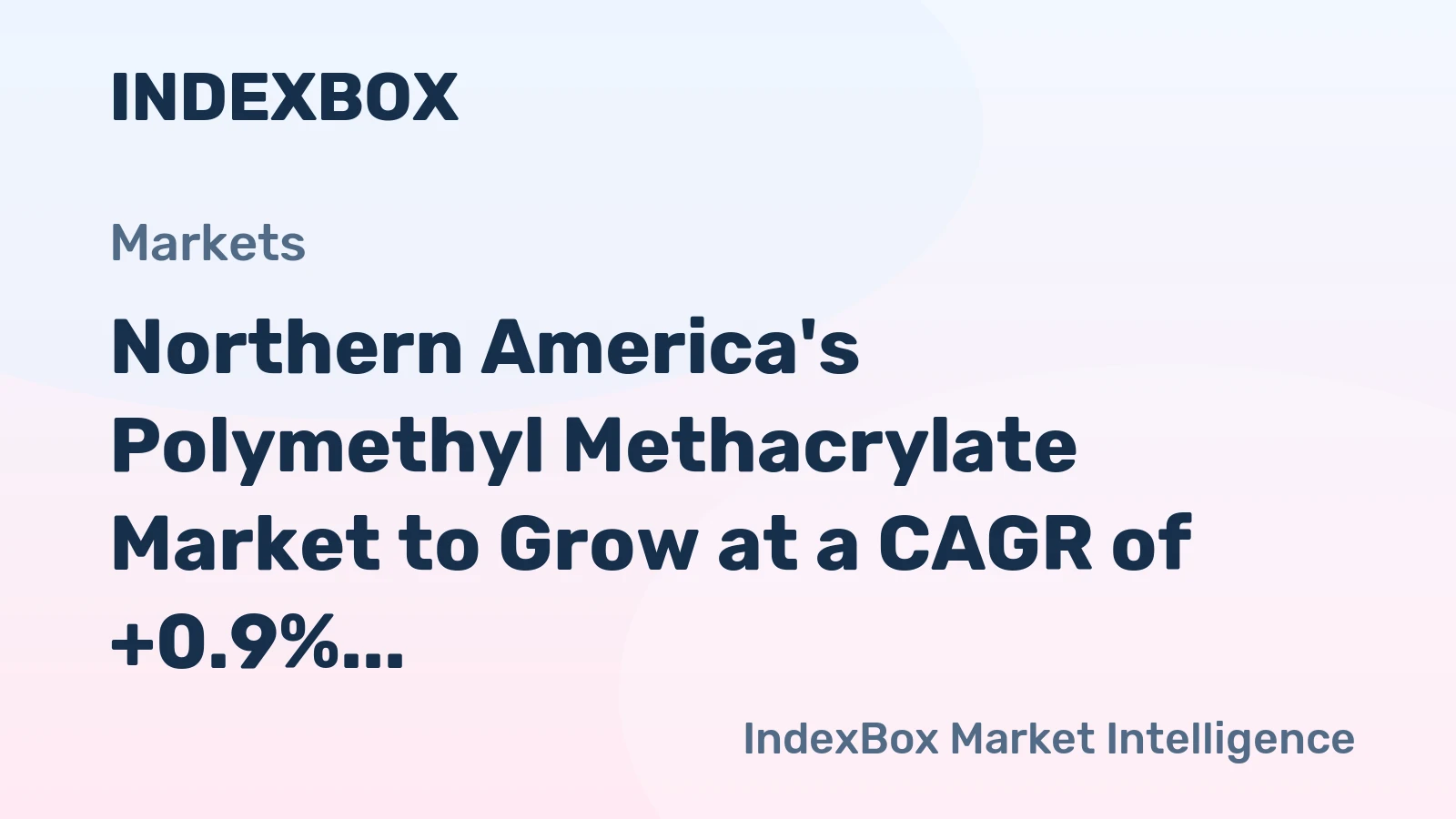 Northern America's Polymethyl Methacrylate Market to Grow at a CAGR of +0.9% Through 2035