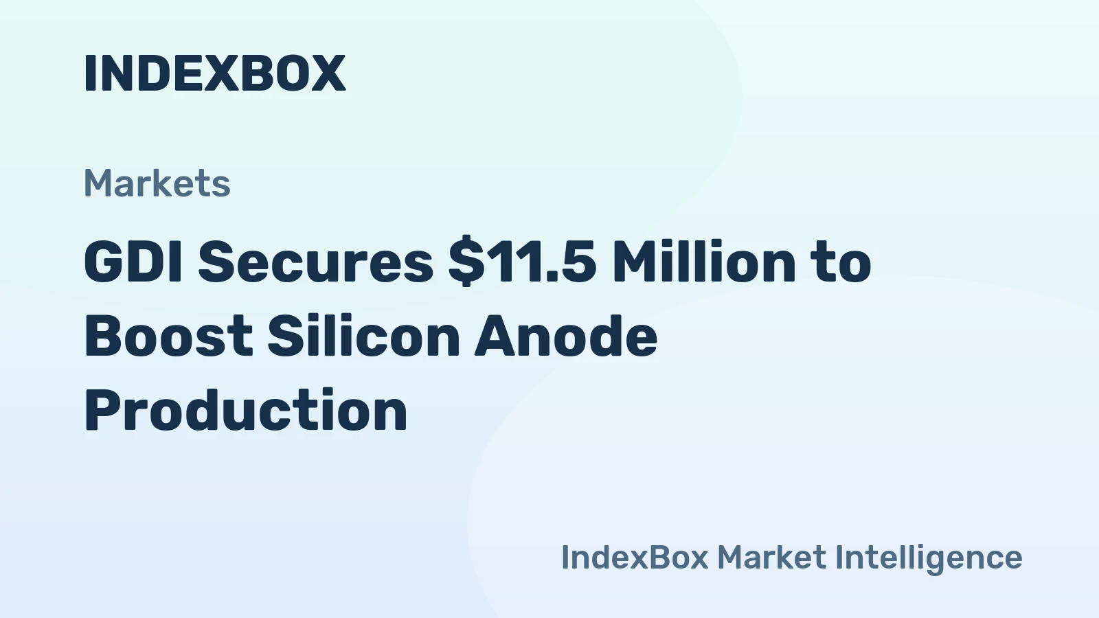 GDI Secures $11.5 Million to Boost Silicon Anode Production