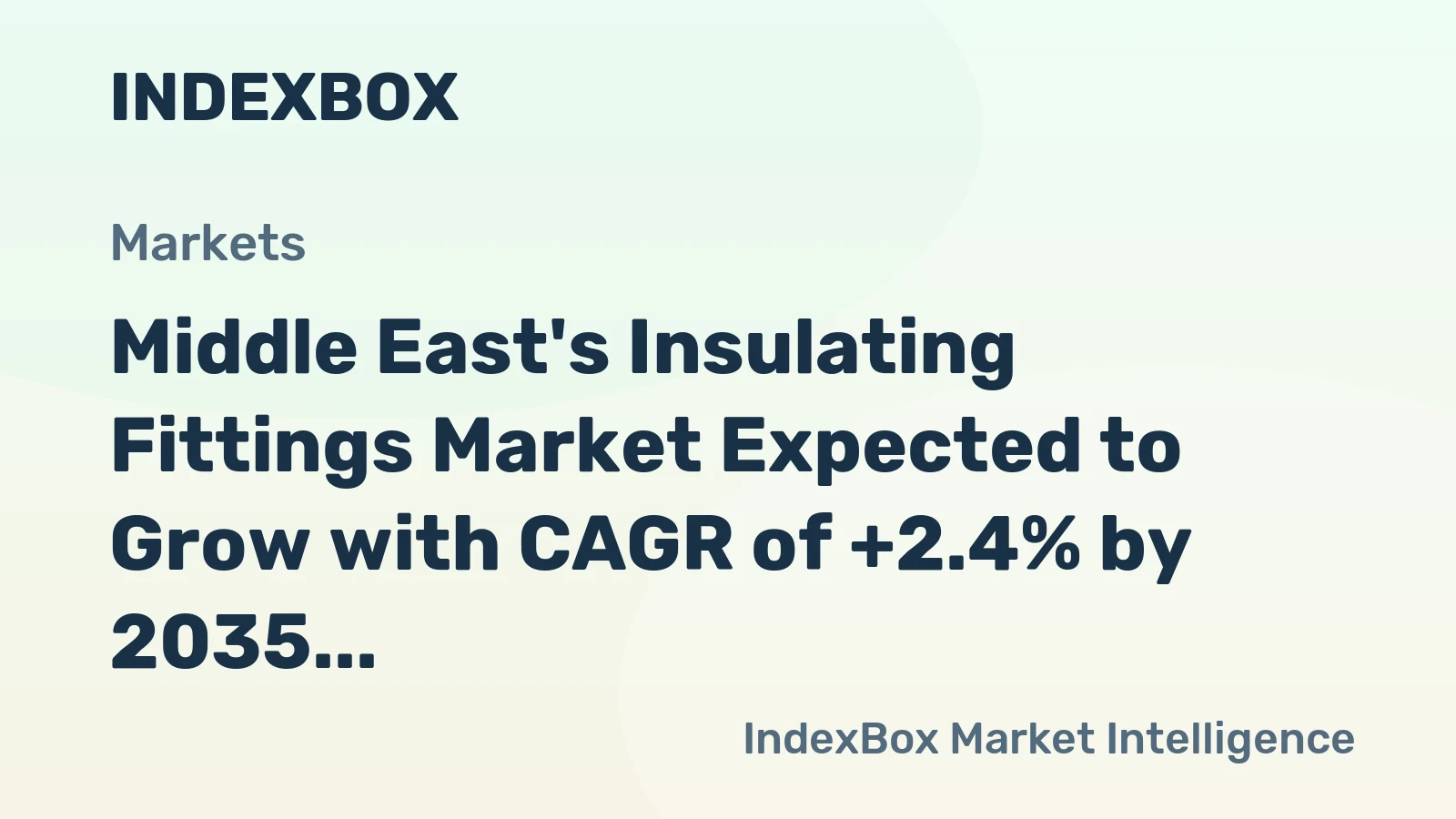Middle East's Insulating Fittings Market Expected to Grow with CAGR of +2.4% by 2035