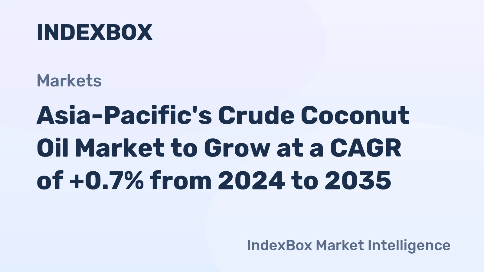 Asia-Pacific's Crude Coconut Oil Market to Grow at a CAGR of +0.7% from 2024 to 2035