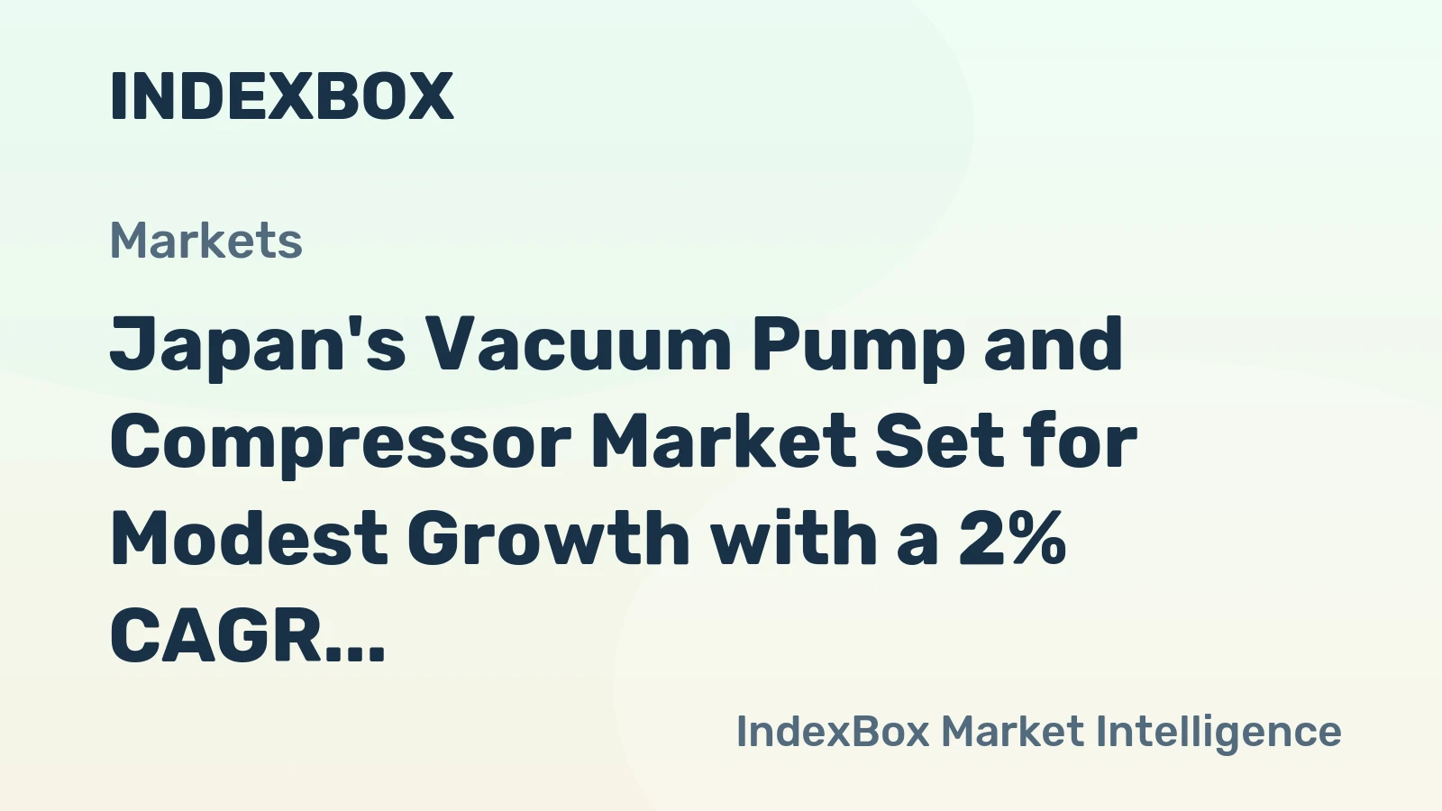 Japan's Vacuum Pump and Compressor Market Set for Modest Growth with a 2% CAGR