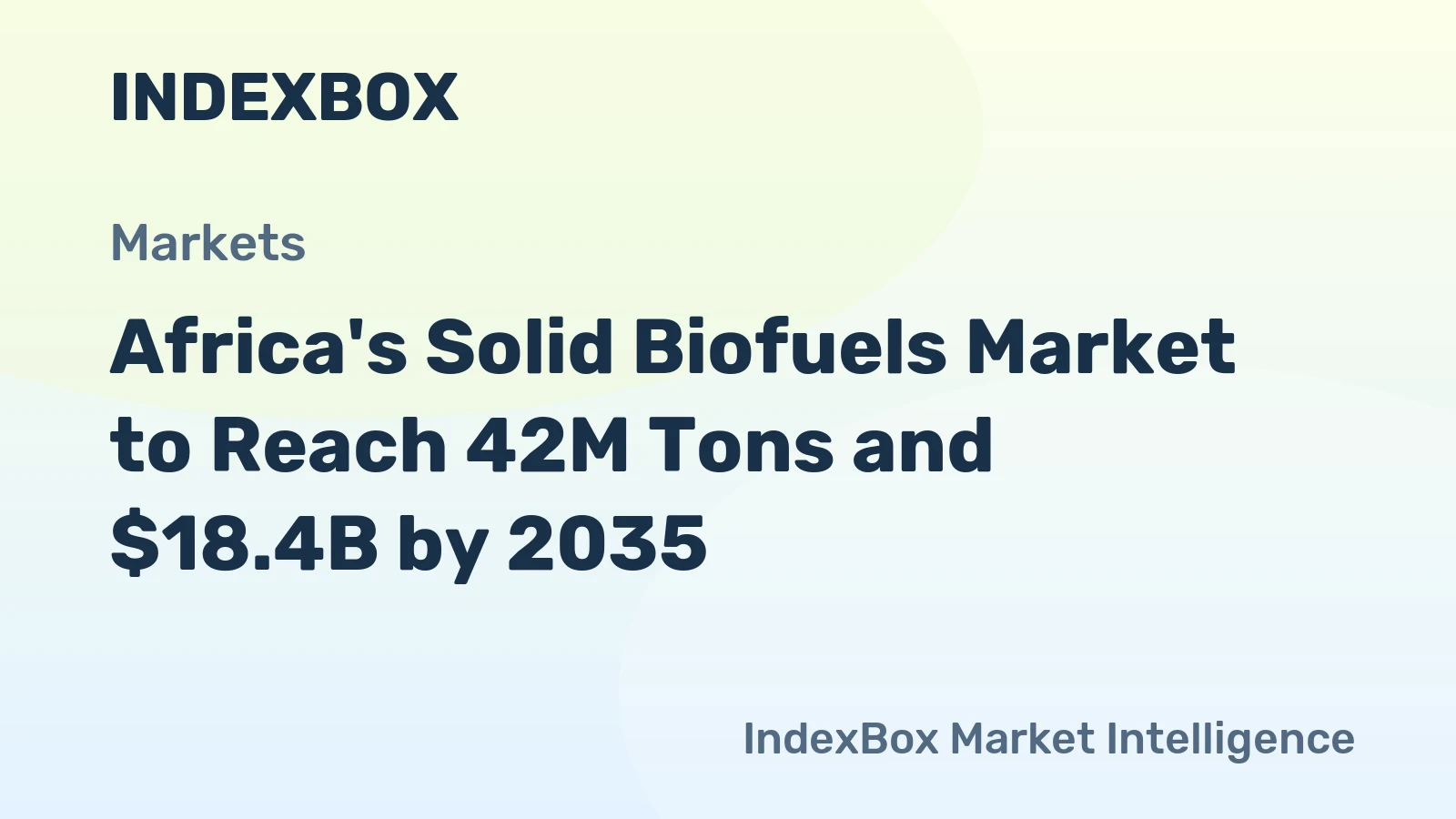 Africa's Solid Biofuels Market to Reach 42M Tons and $18.4B by 2035