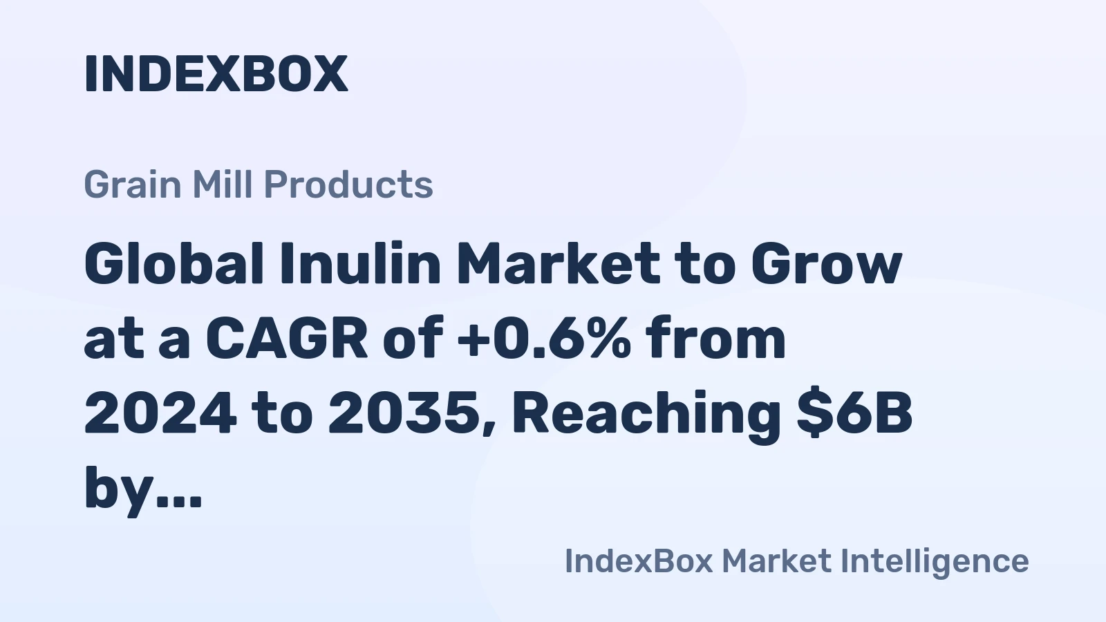 Global Inulin Market to Grow at a CAGR of +0.6% from 2024 to 2035, Reaching $6B by 2035