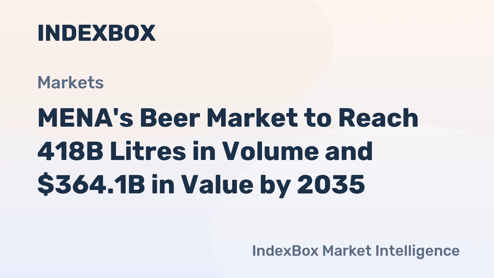 MENA's Beer Market to Reach 418B Litres in Volume and $364.1B in Value by 2035