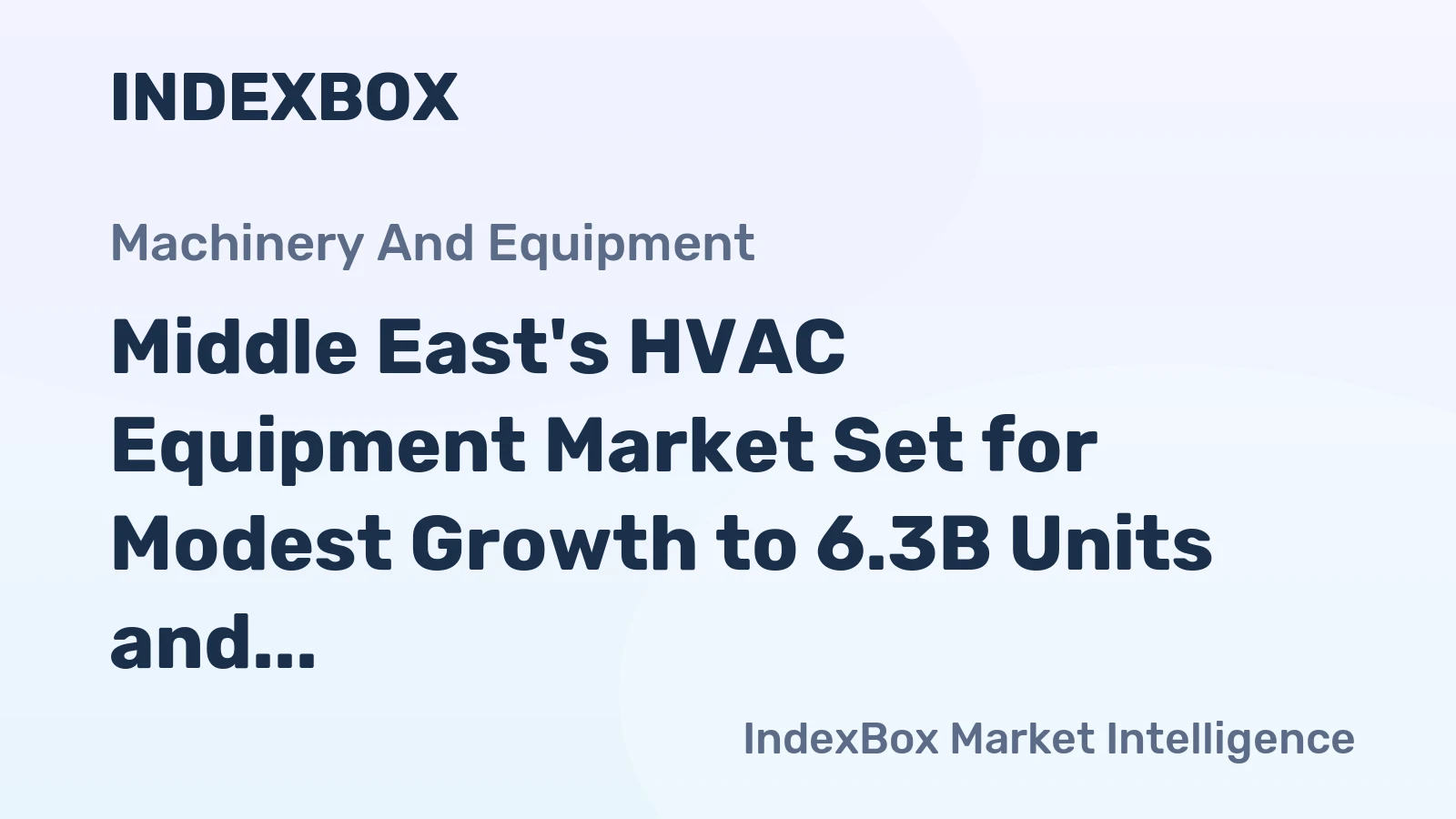 Middle East's HVAC Equipment Market Set for Modest Growth to 6.3B Units and $40.2B