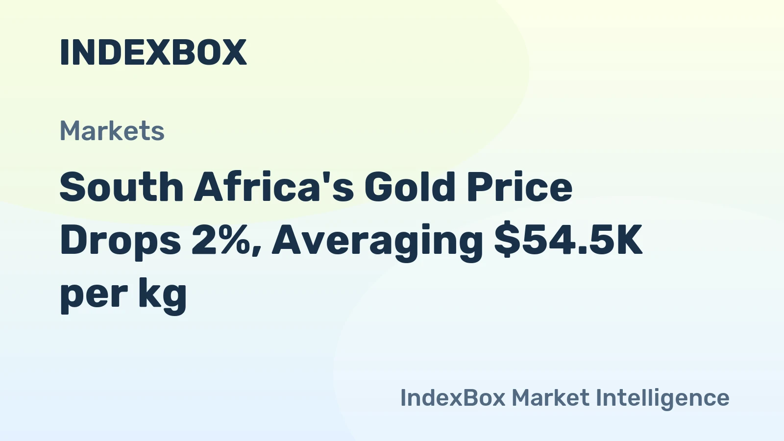 South Africa's Gold Price Drops 2%, Averaging $54.5K per kg
