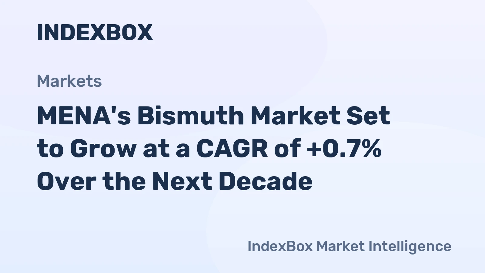 MENA's Bismuth Market Set to Grow at a CAGR of +0.7% Over the Next Decade