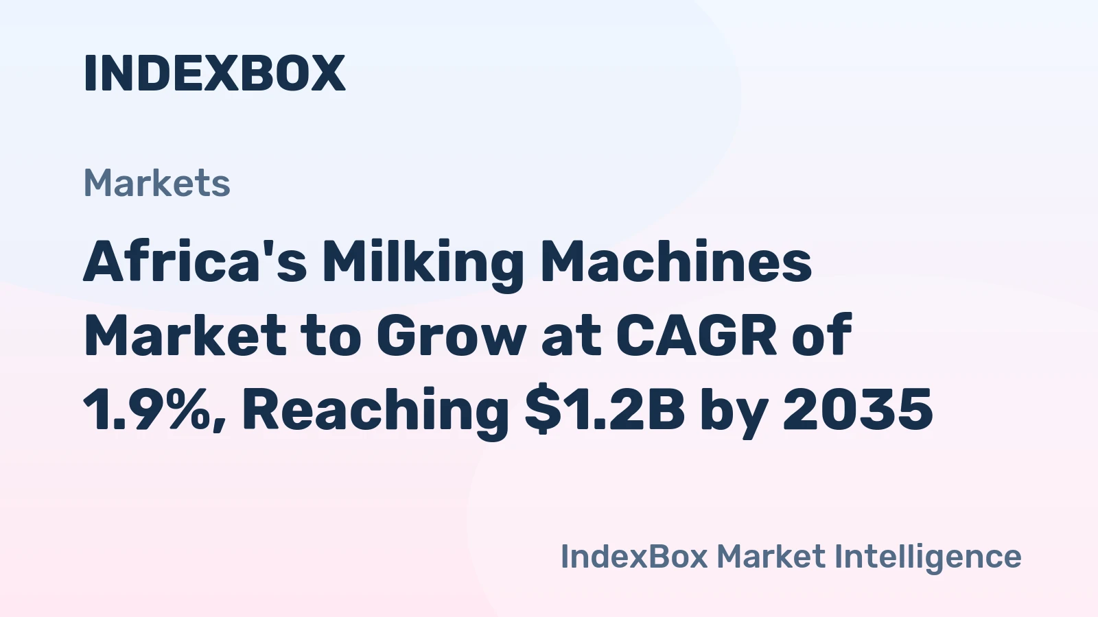 Africa's Milking Machines Market to Grow at CAGR of 1.9%, Reaching $1.2B by 2035