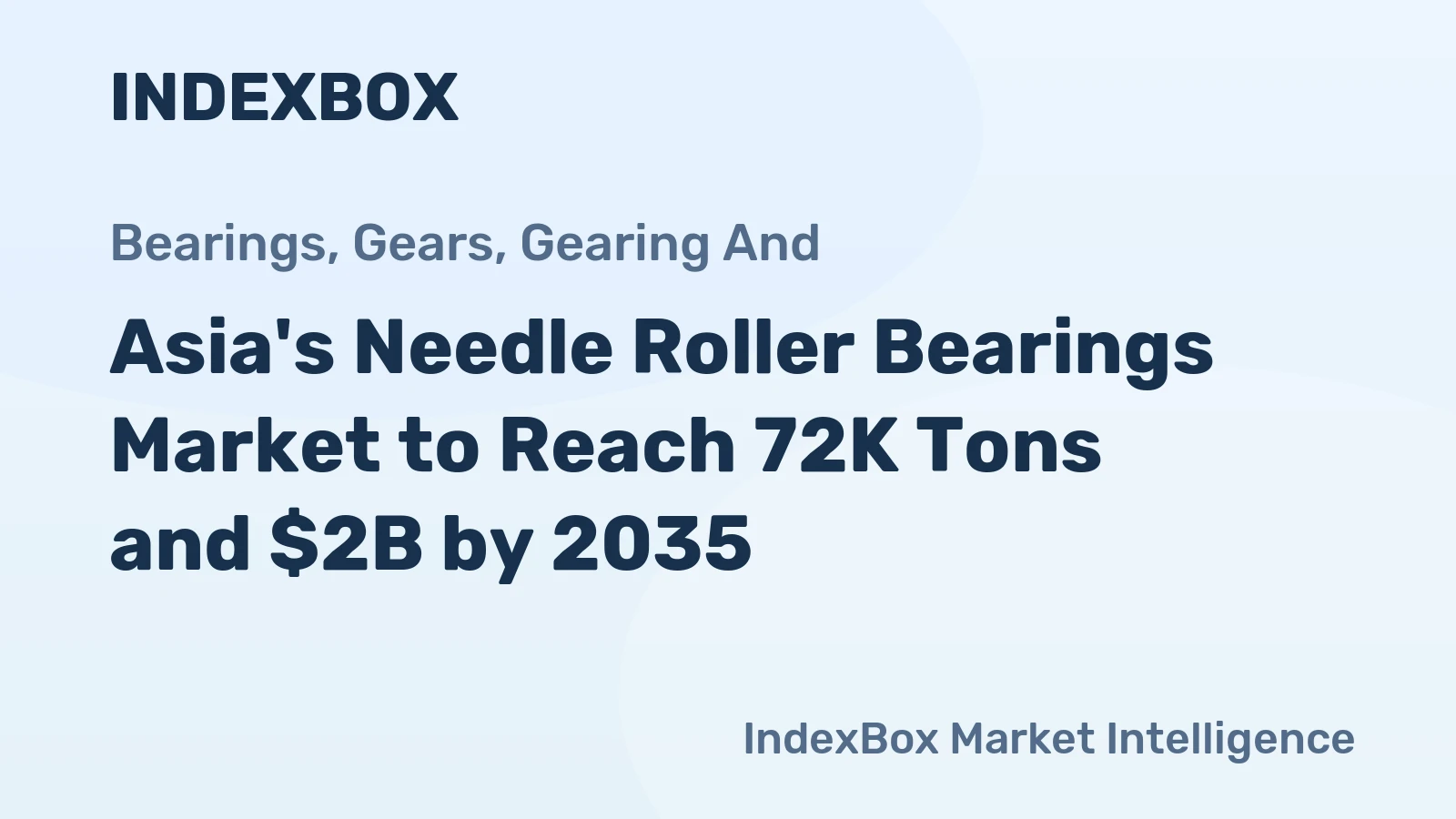 Asia's Needle Roller Bearings Market to Reach 72K Tons and $2B by 2035