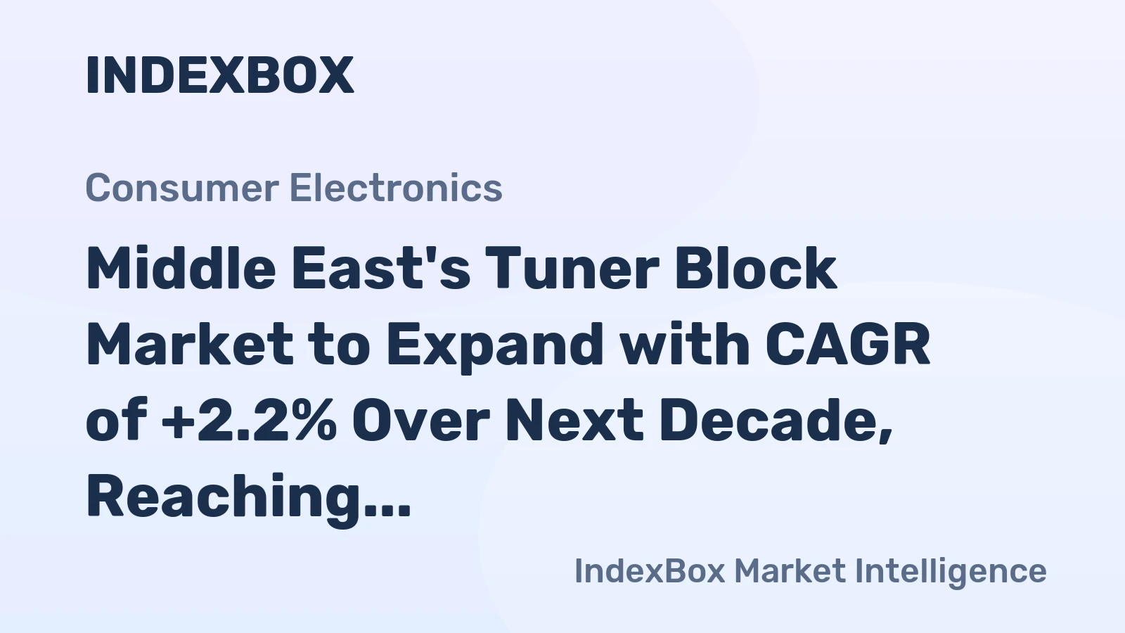 Middle East's Tuner Block Market to Expand with CAGR of +2.2% Over Next Decade, Reaching $769M by 2035