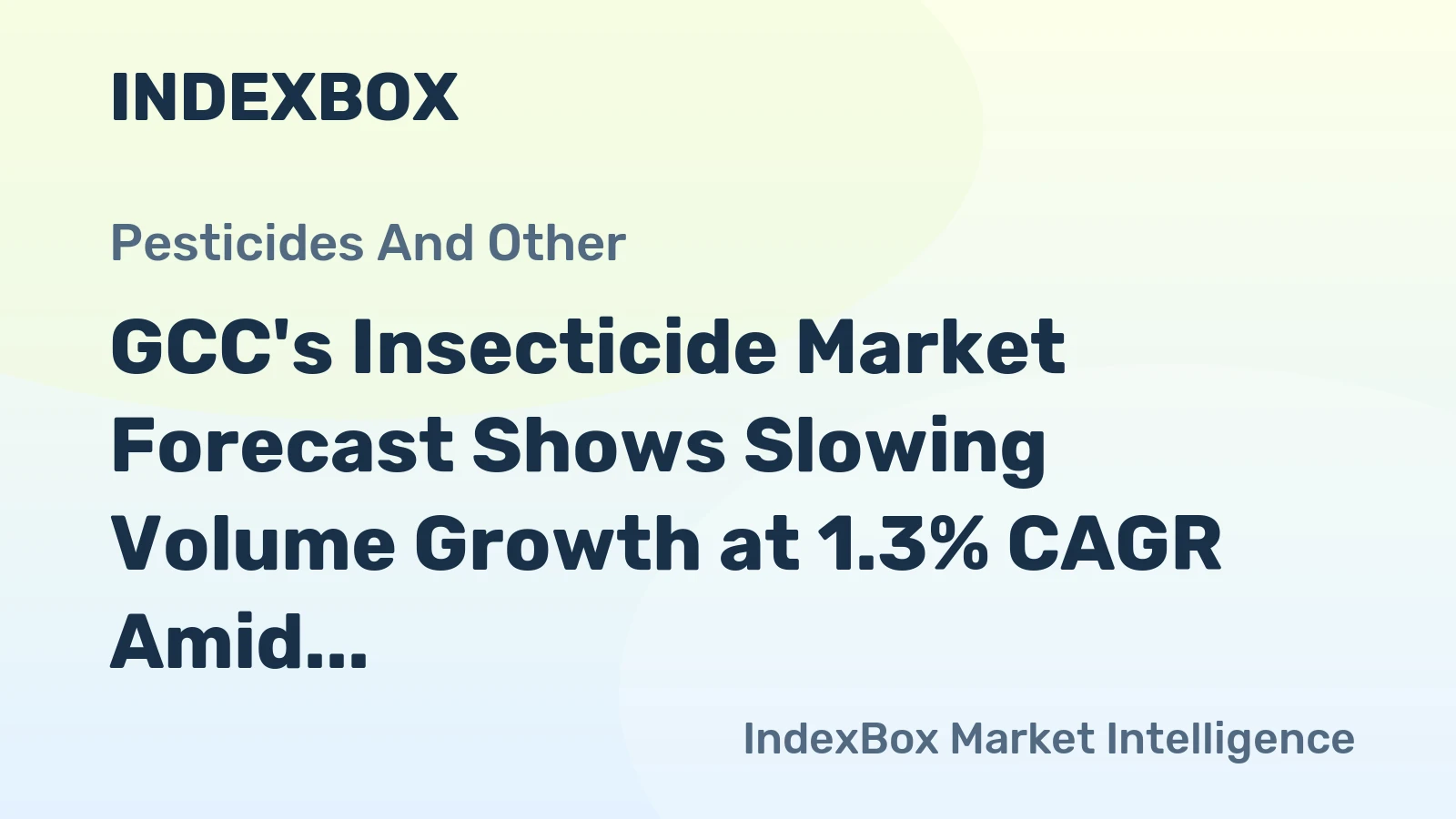 GCC's Insecticide Market Forecast Shows Slowing Volume Growth at 1.3% CAGR Amid Rising Value