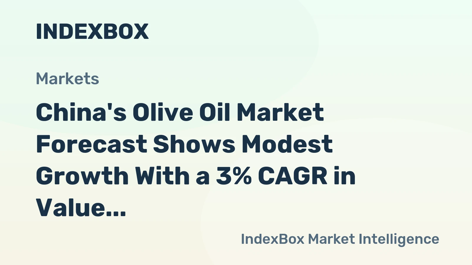 China's Olive Oil Market Forecast Shows Modest Growth With a 3% CAGR in Value Through 2035