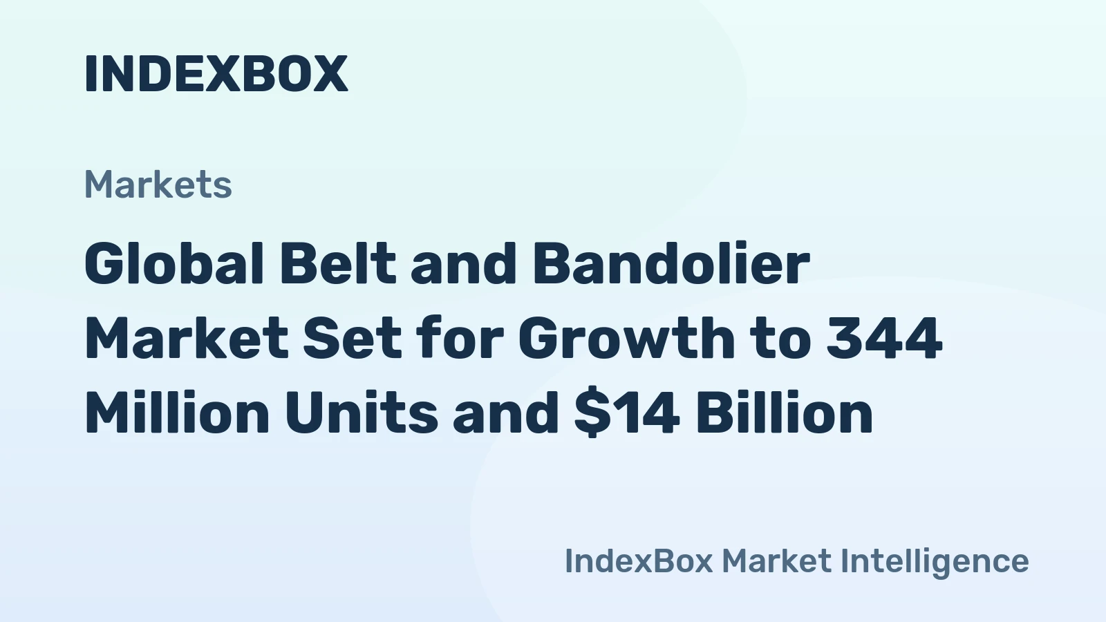 Global Belt and Bandolier Market Set for Growth to 344 Million Units and $14 Billion