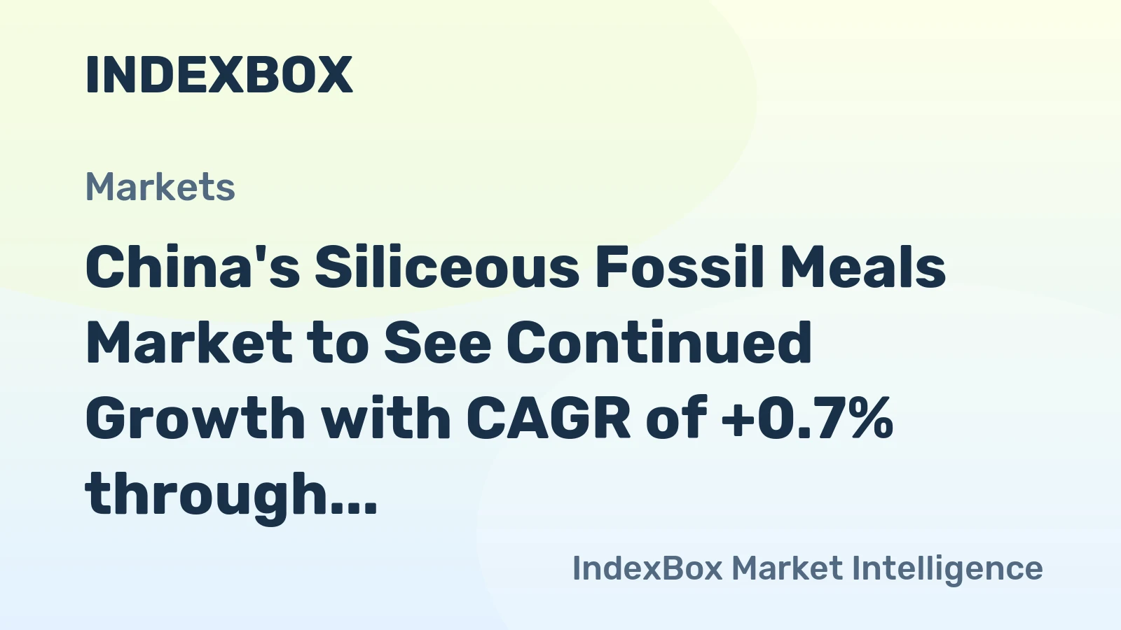 China's Siliceous Fossil Meals Market to See Continued Growth with CAGR of +0.7% through 2035