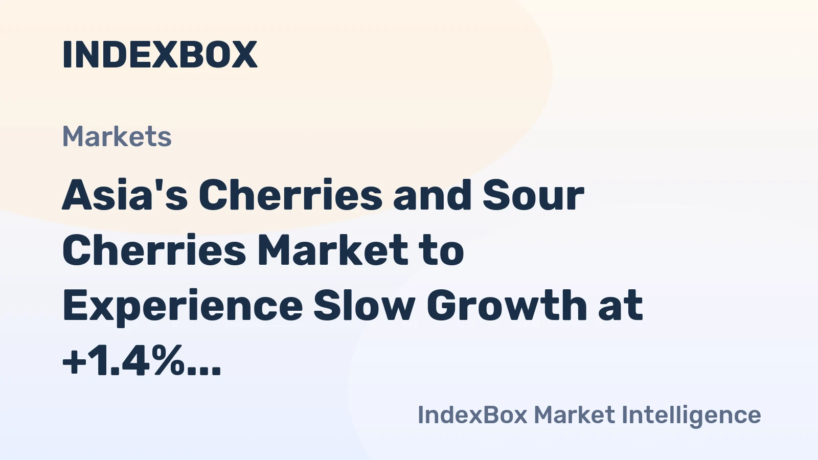 Asia's Cherries and Sour Cherries Market to Experience Slow Growth at +1.4% CAGR, Reaching 2.5M Tons by 2035
