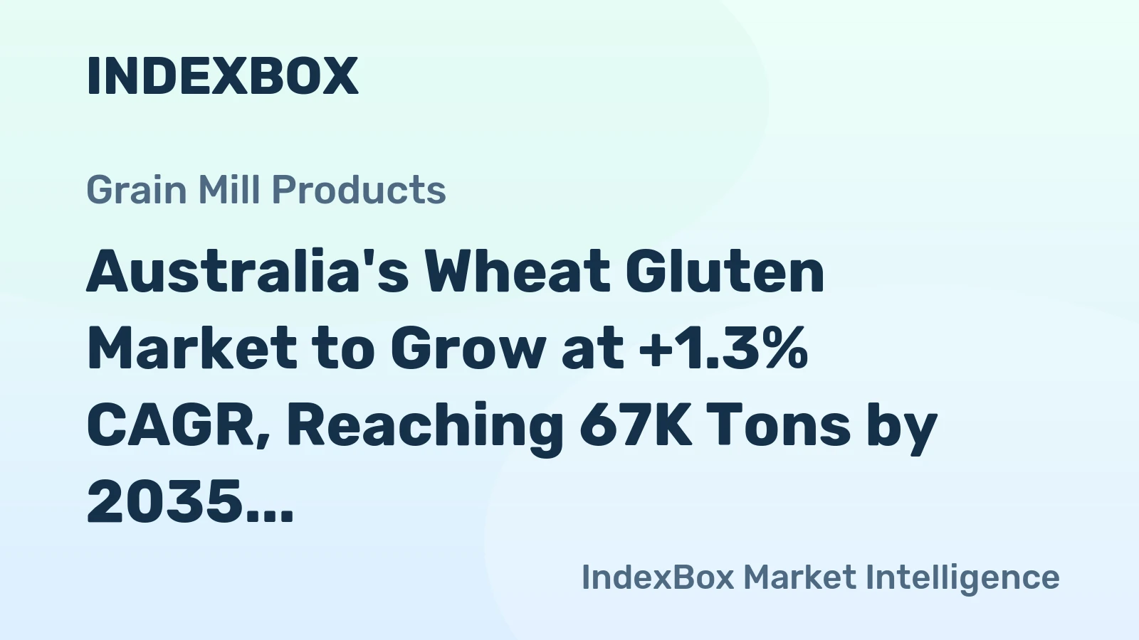 Australia's Wheat Gluten Market to Grow at +1.3% CAGR, Reaching 67K Tons by 2035