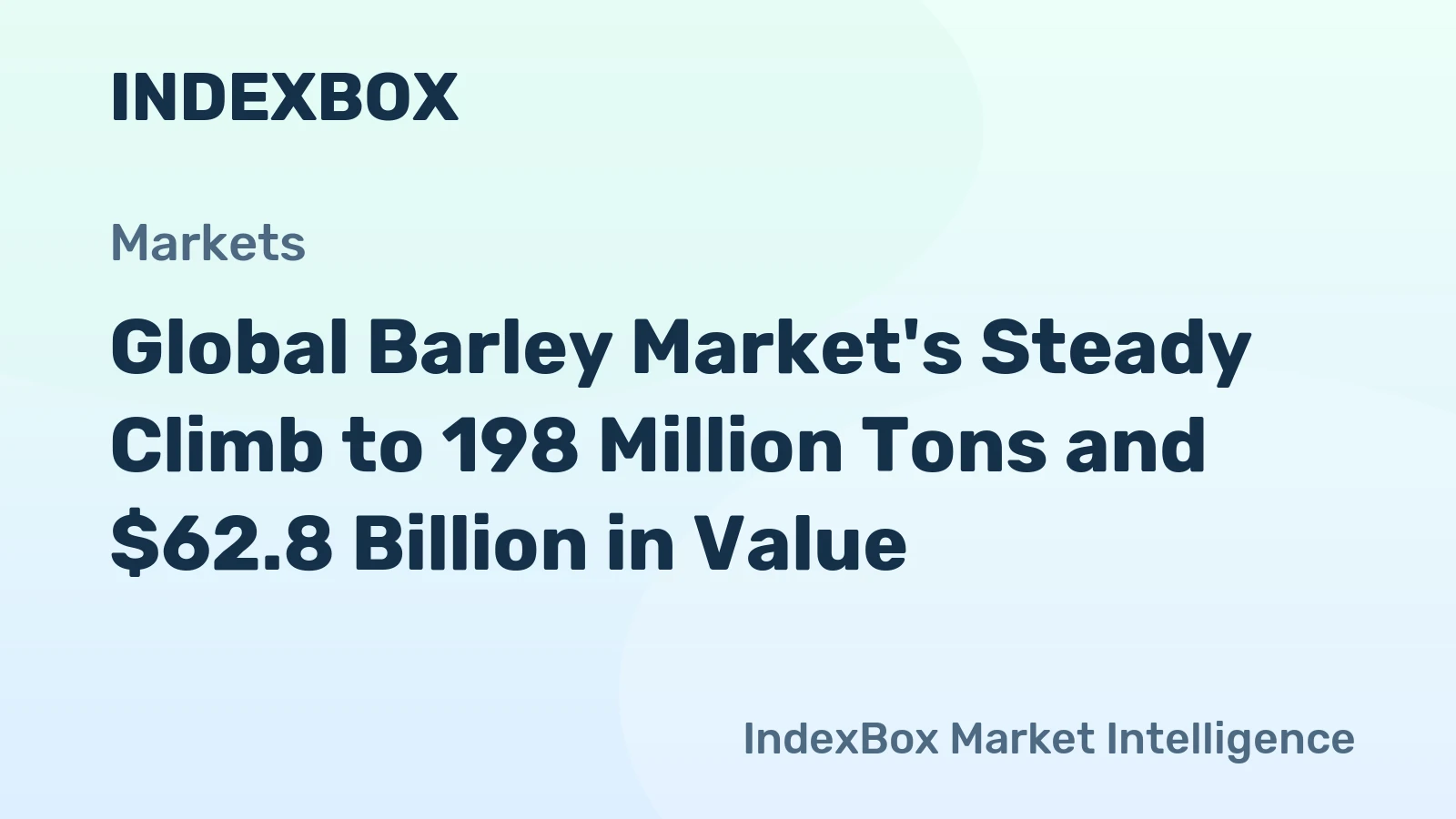 Global Barley Market's Steady Climb to 198 Million Tons and $62.8 Billion in Value