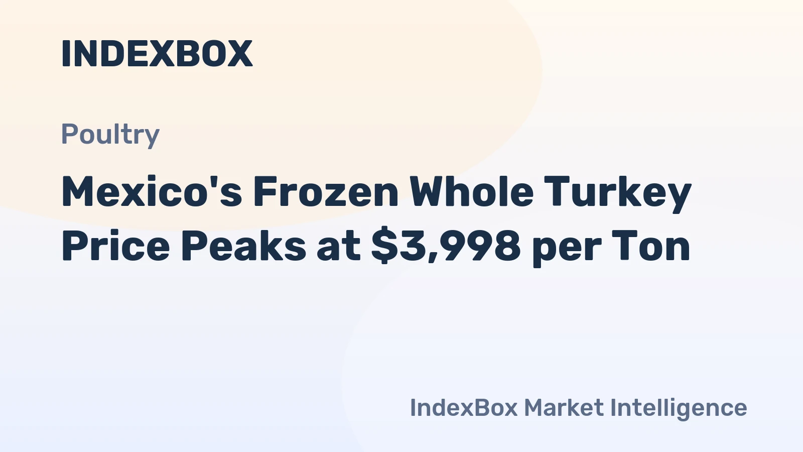 Mexico's Frozen Whole Turkey Price Peaks at $3,998 per Ton