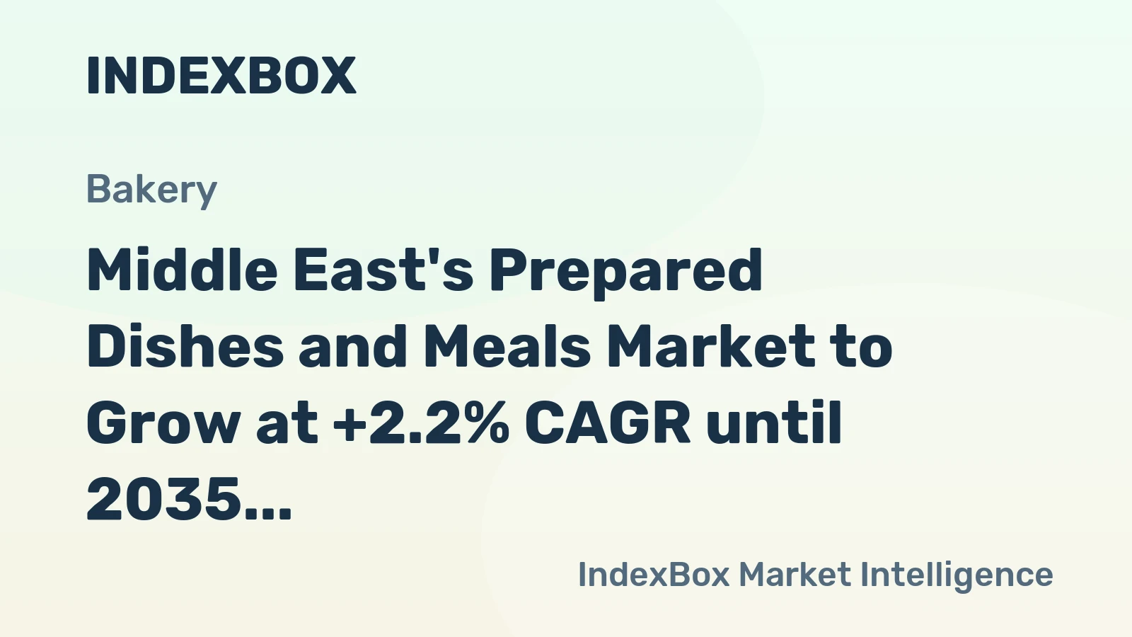 Middle East's Prepared Dishes and Meals Market to Grow at +2.2% CAGR until 2035