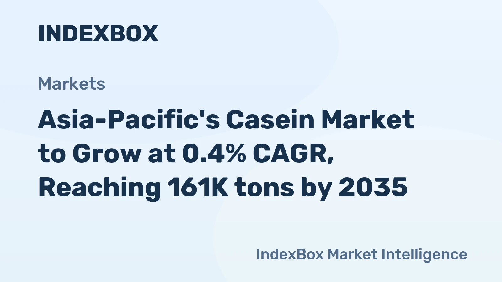Asia-Pacific's Casein Market to Grow at 0.4% CAGR, Reaching 161K tons by 2035