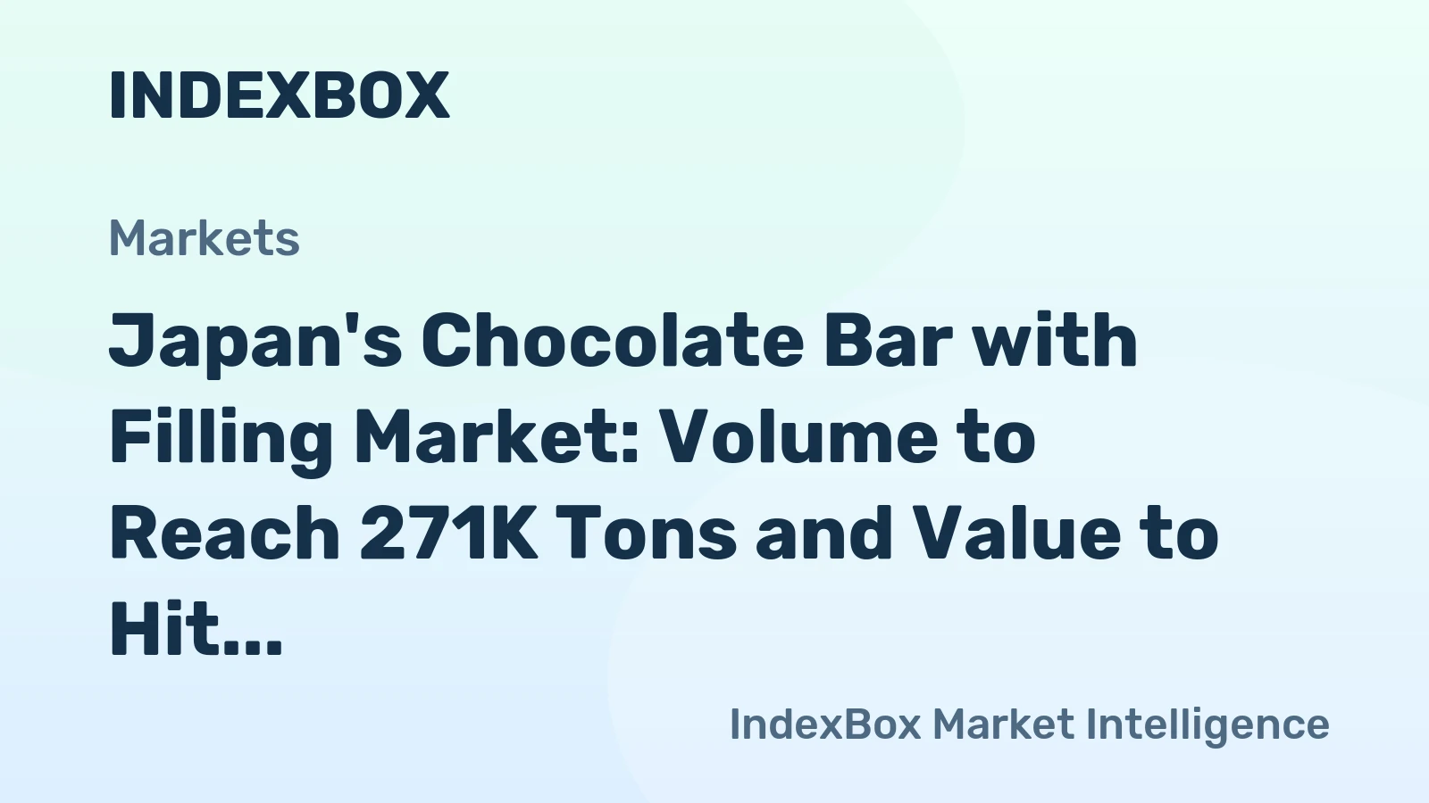Japan's Chocolate Bar with Filling Market: Volume to Reach 271K Tons and Value to Hit $3.8B by 2035