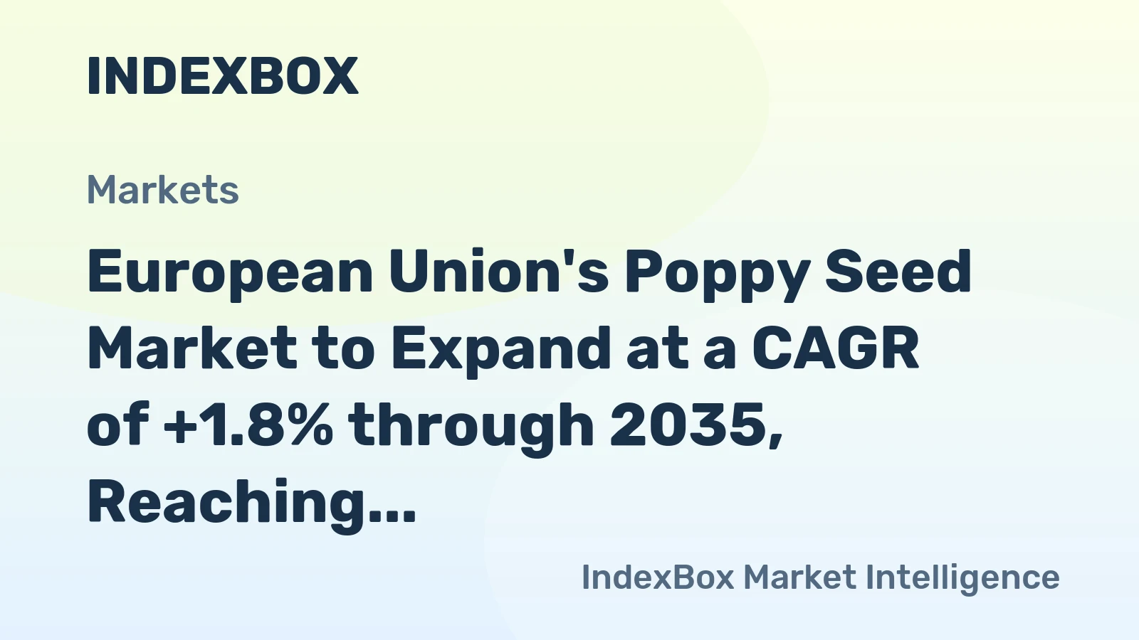 European Union's Poppy Seed Market to Expand at a CAGR of +1.8% through 2035, Reaching 61K Tons