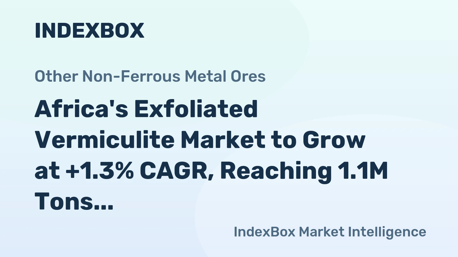 Africa's Exfoliated Vermiculite Market to Grow at +1.3% CAGR, Reaching 1.1M Tons by 2035
