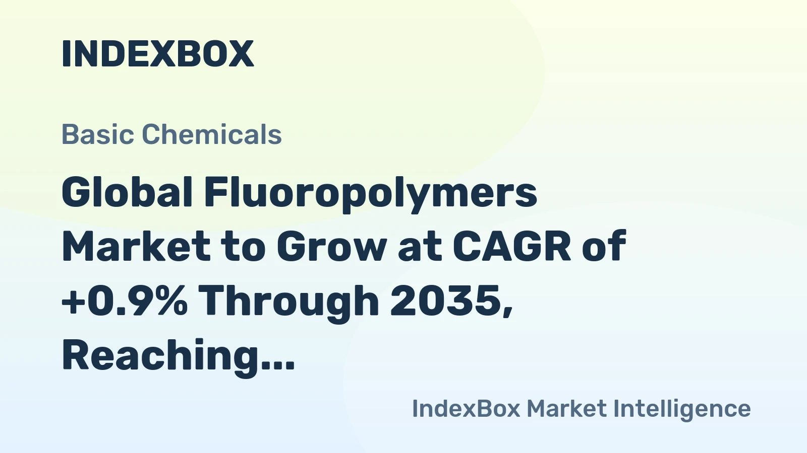 Global Fluoropolymers Market to Grow at CAGR of +0.9% Through 2035, Reaching $12.6B in Value