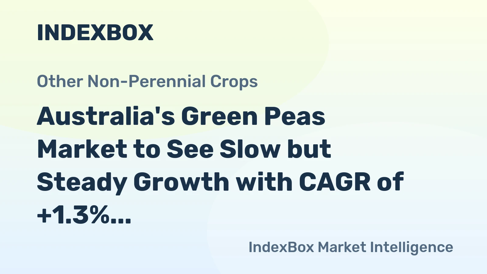 Australia's Green Peas Market to See Slow but Steady Growth with CAGR of +1.3%