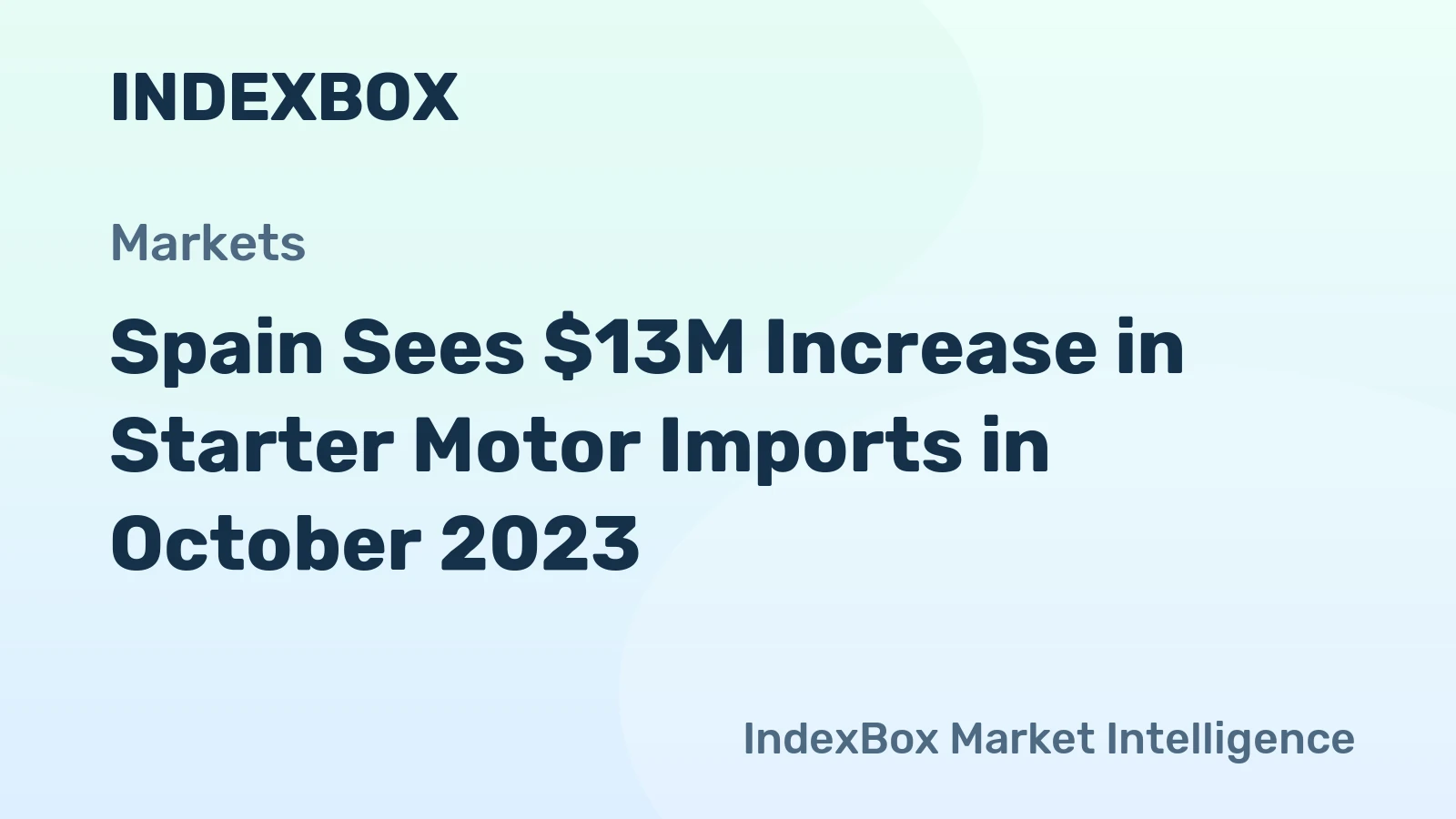 Spain Sees $13M Increase in Starter Motor Imports in October 2023