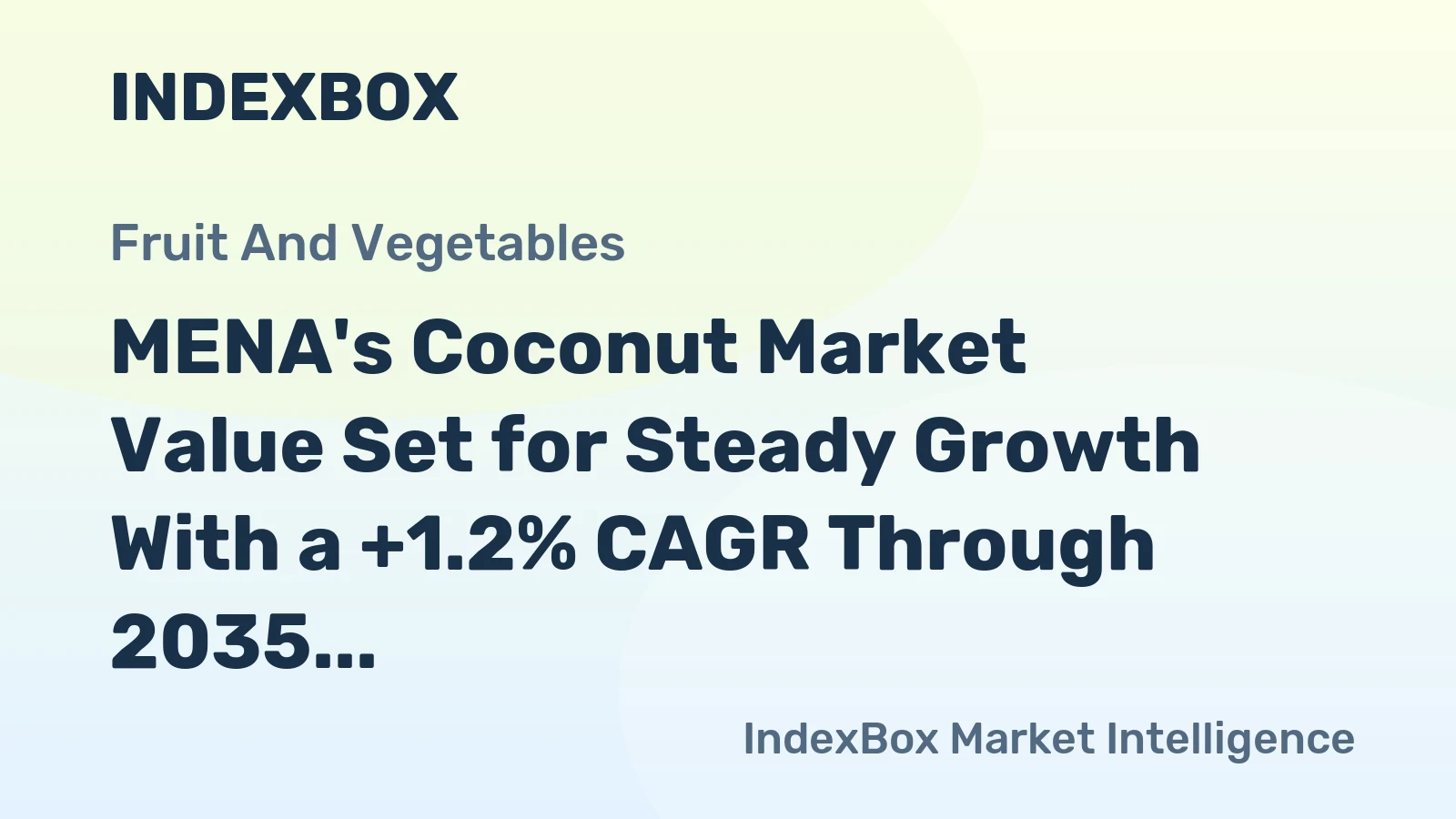 MENA's Coconut Market Value Set for Steady Growth With a +1.2% CAGR Through 2035