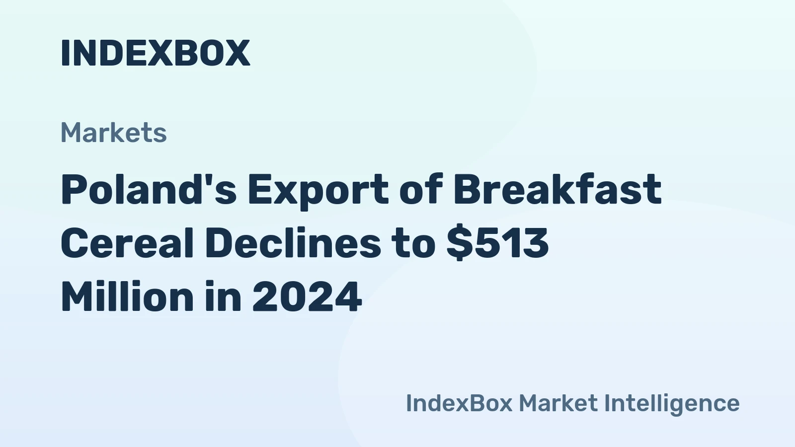 Poland's Export of Breakfast Cereal Declines to $513 Million in 2024