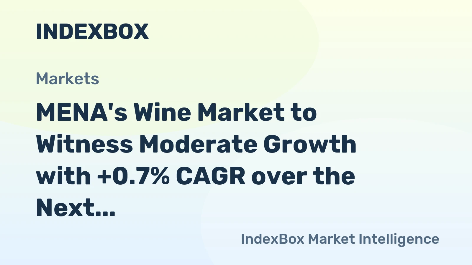MENA's Wine Market to Witness Moderate Growth with +0.7% CAGR over the Next Decade