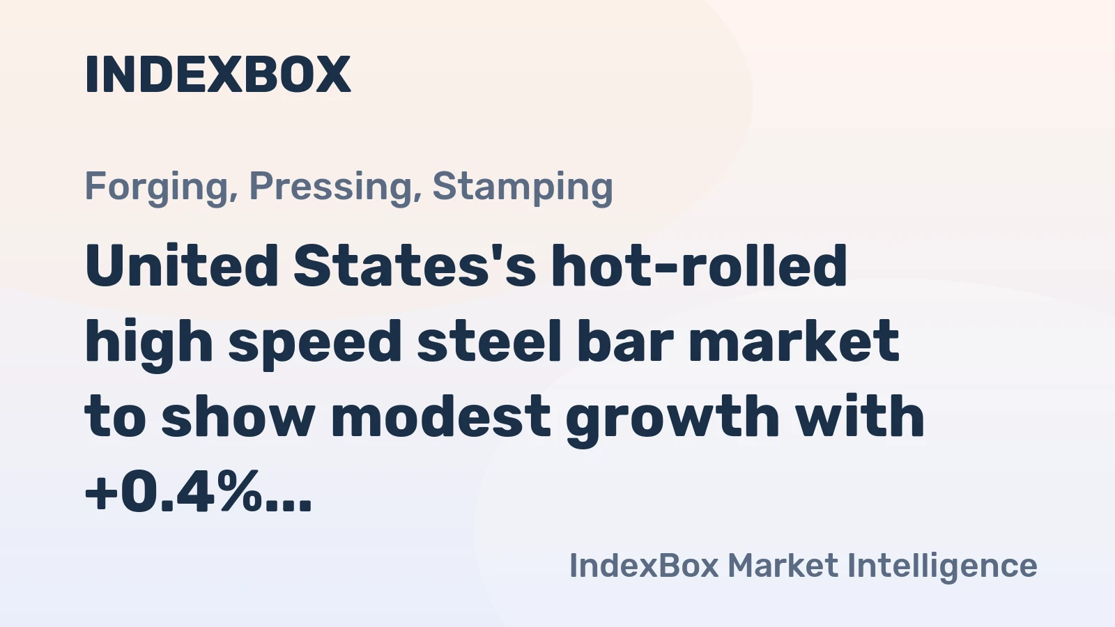 United States's hot-rolled high speed steel bar market to show modest growth with +0.4% CAGR over the next decade