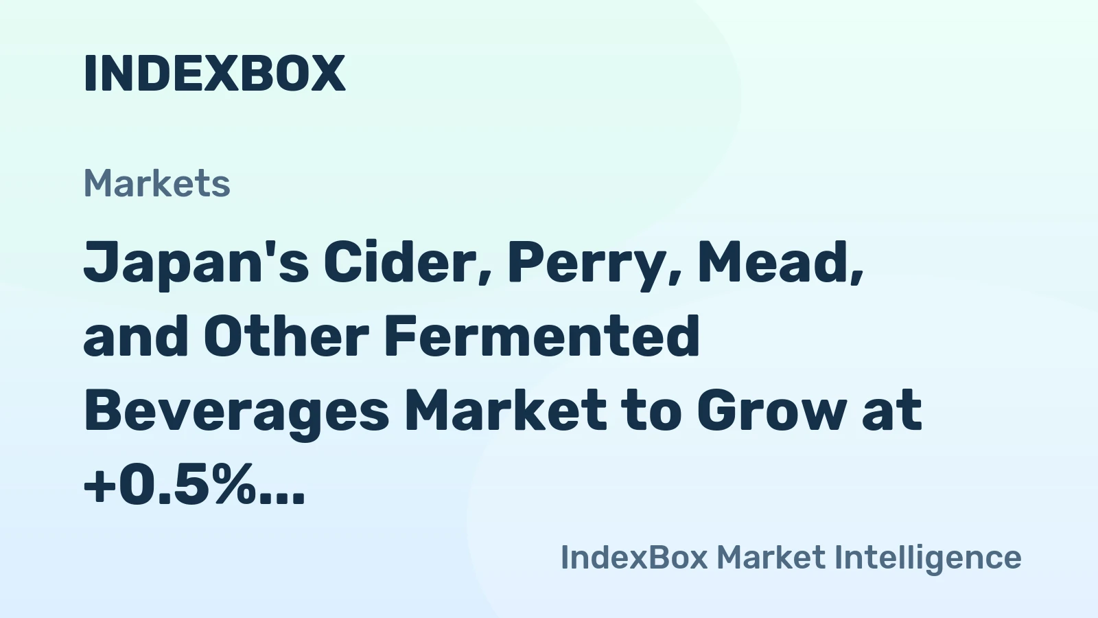 Japan's Cider, Perry, Mead, and Other Fermented Beverages Market to Grow at +0.5% CAGR from 2024 to 2035
