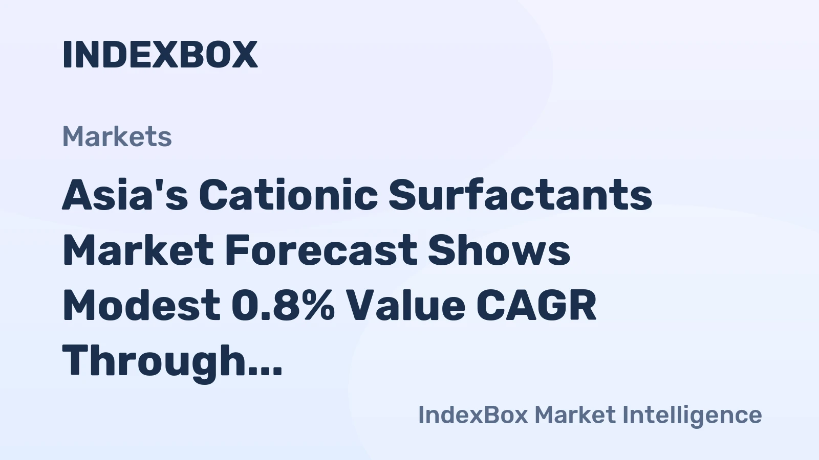 Asia's Cationic Surfactants Market Forecast Shows Modest 0.8% Value CAGR Through 2035