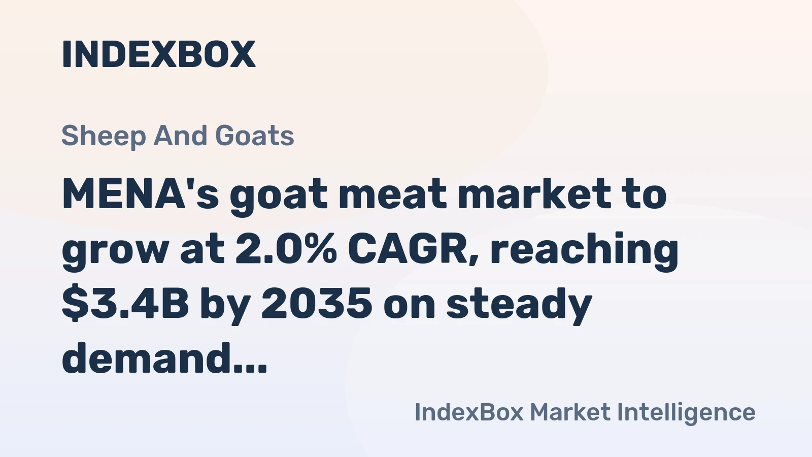 MENA's goat meat market to grow at 2.0% CAGR, reaching $3.4B by 2035 on steady demand.