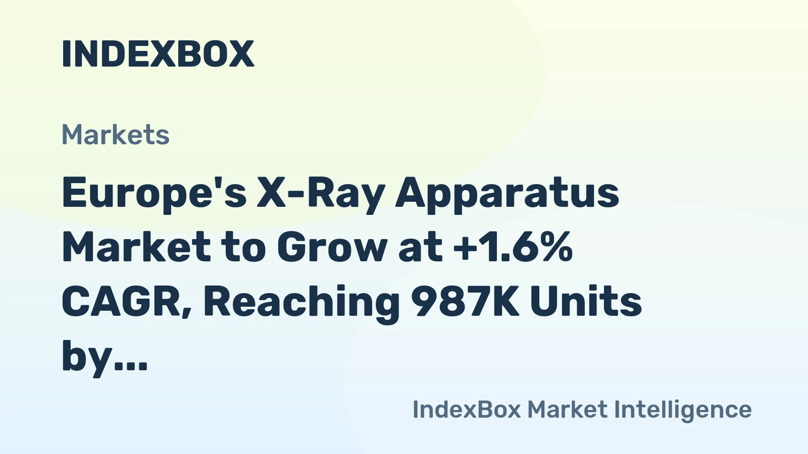 Europe's X-Ray Apparatus Market to Grow at +1.6% CAGR, Reaching 987K Units by 2035