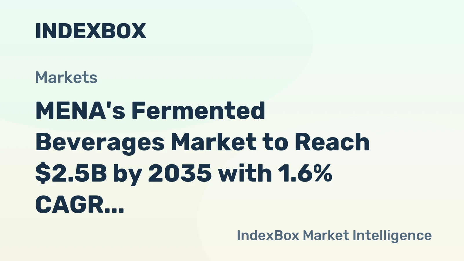 MENA's Fermented Beverages Market to Reach $2.5B by 2035 with 1.6% CAGR