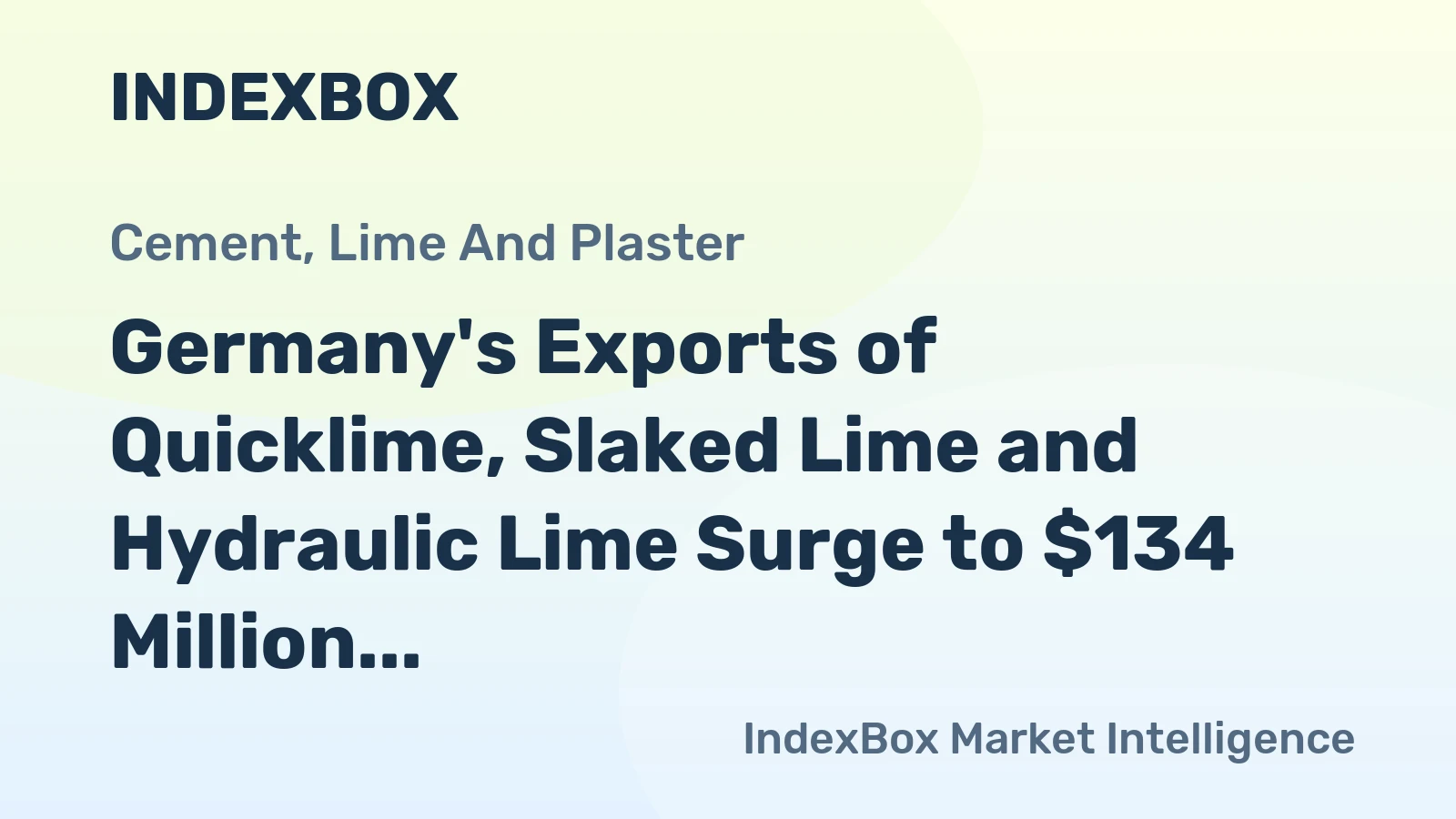 Germany's Exports of Quicklime, Slaked Lime and Hydraulic Lime Surge to $134 Million in 2023