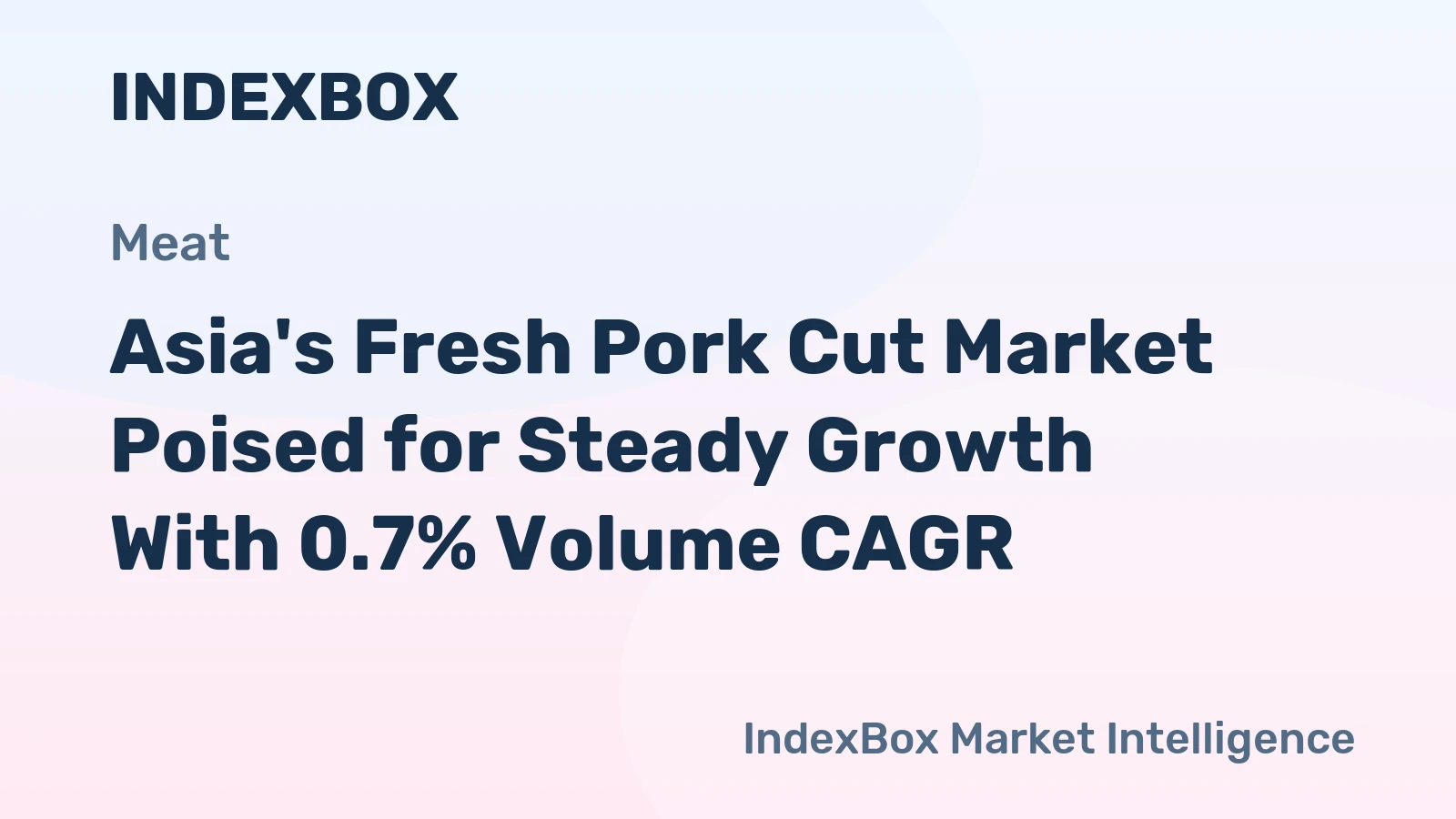 Asia's Fresh Pork Cut Market Poised for Steady Growth With 0.7% Volume CAGR