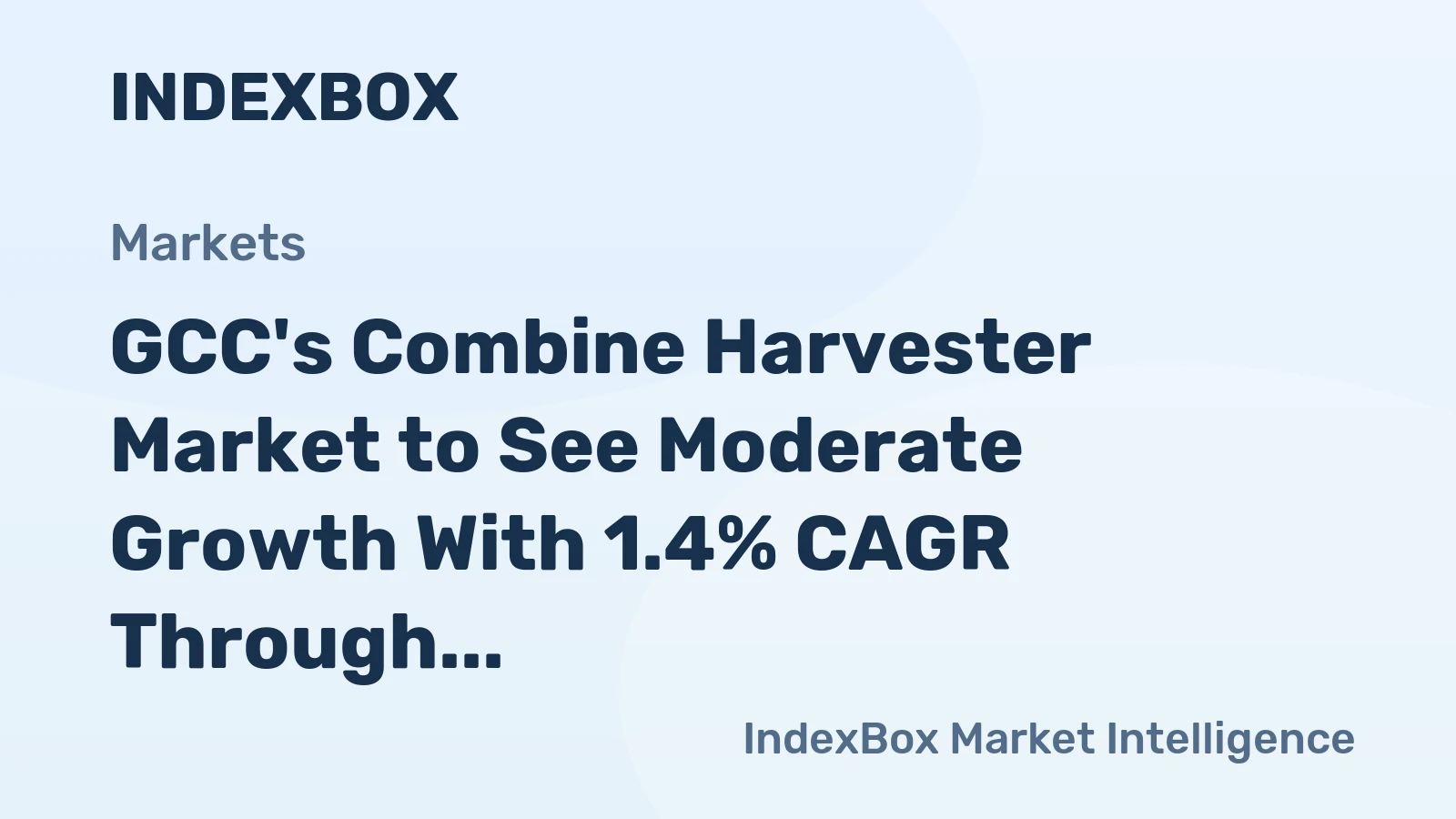GCC's Combine Harvester Market to See Moderate Growth With 1.4% CAGR Through 2035