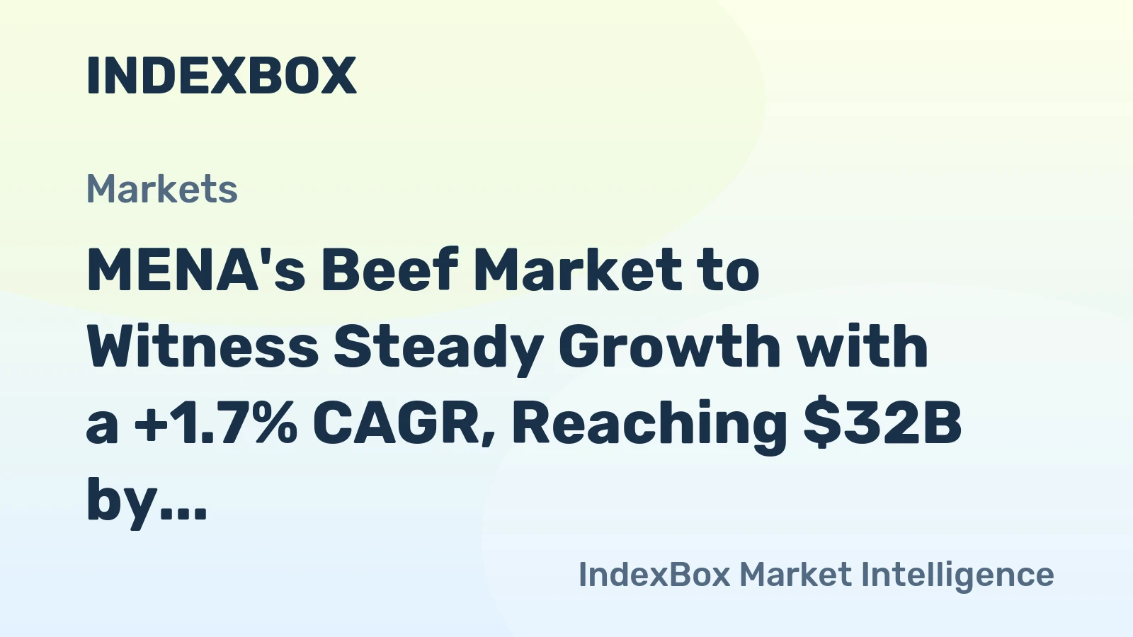 MENA's Beef Market to Witness Steady Growth with a +1.7% CAGR, Reaching $32B by 2035