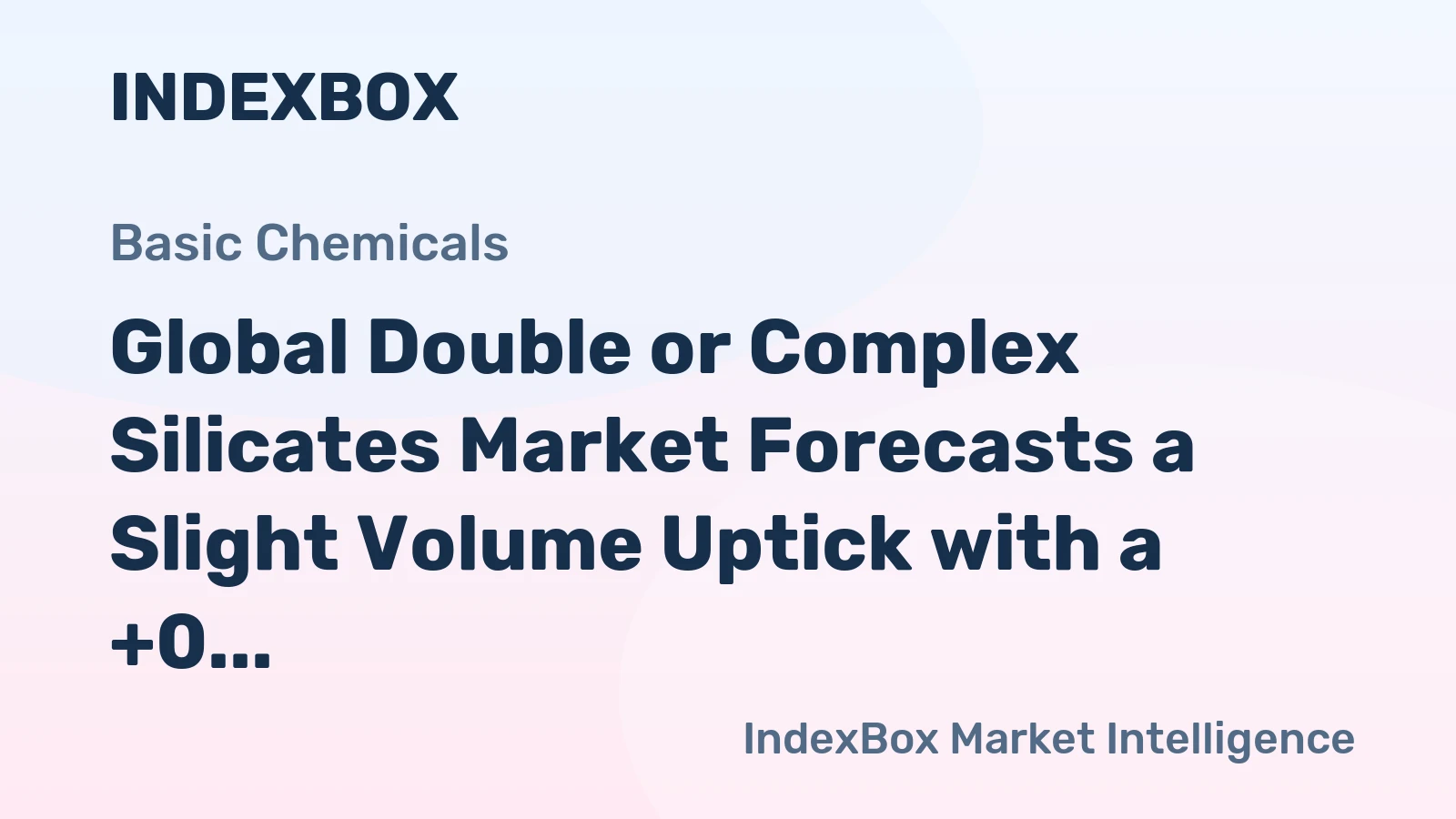 Global Double or Complex Silicates Market Forecasts a Slight Volume Uptick with a +0 7% CAGR Through 2035